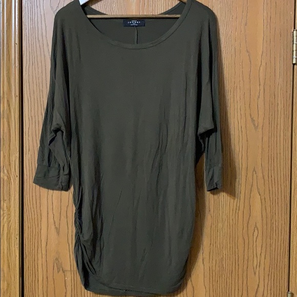 Made By Johnny | Tops | Made By Johnny Green Blouse With Side Rouching ...